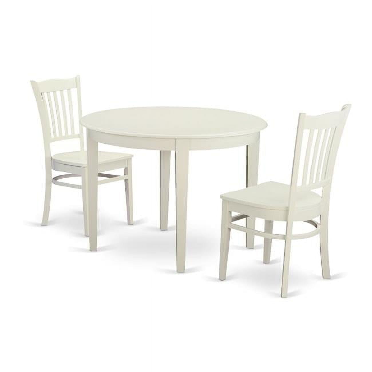 Dinette Table Set with 2 Kitchen Table & 2 Chairs, Linen White - 3 ...