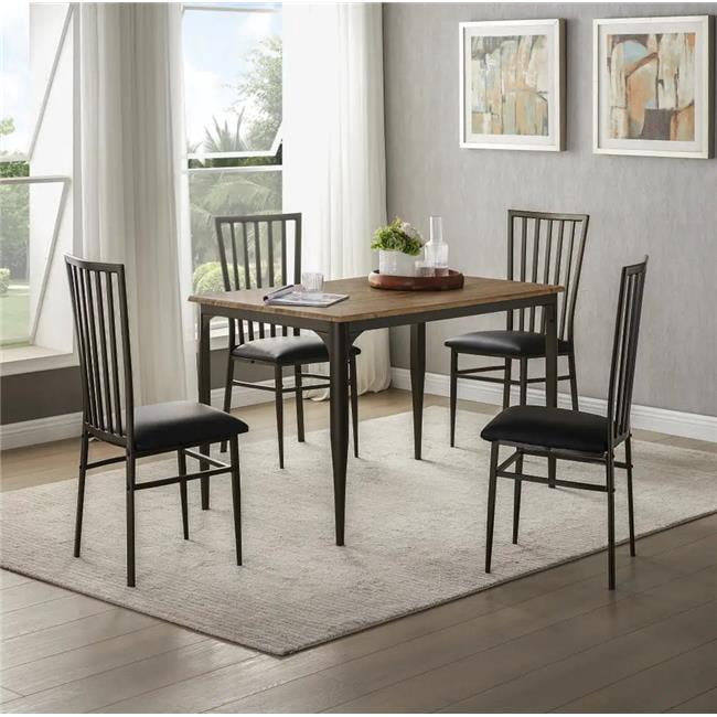 Dinette Table, Walnut & Black - Walmart.com