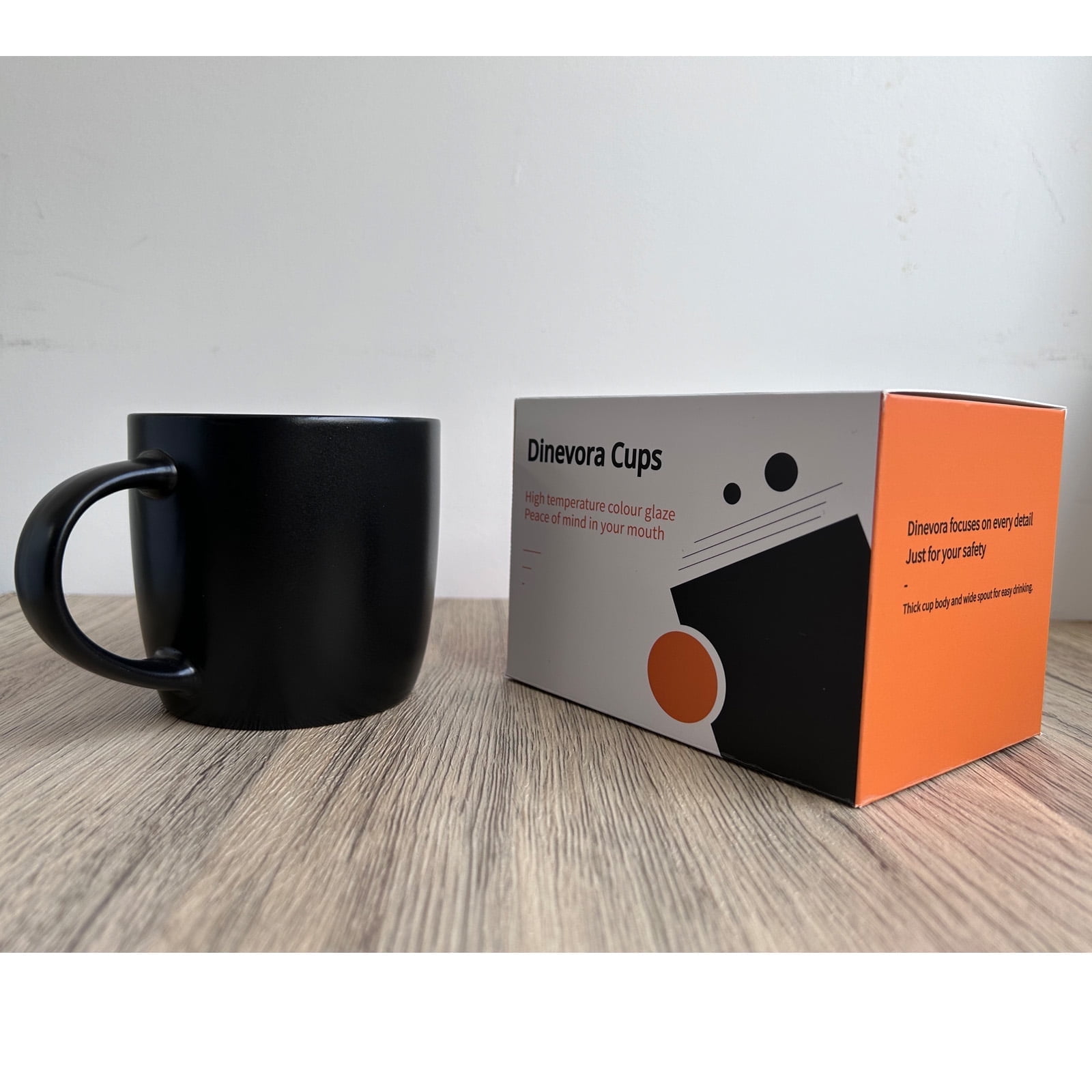 Dinevora 20 oz 1pcs Black Cups Suit for Dinking Coffee, Milk, Tea ...