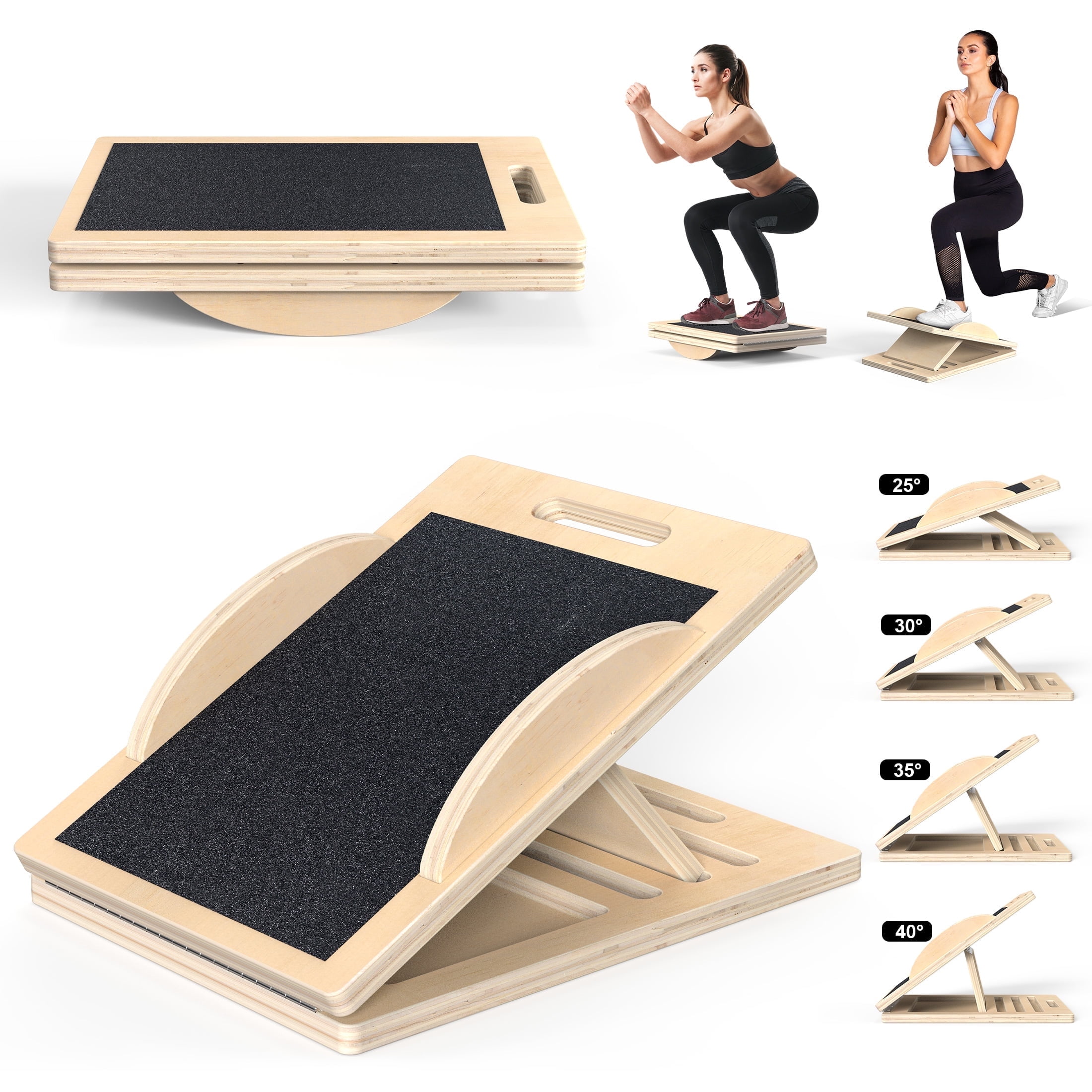 Dinfu Premium Adjustable Slant Board for Calf Stretching, Squats ...