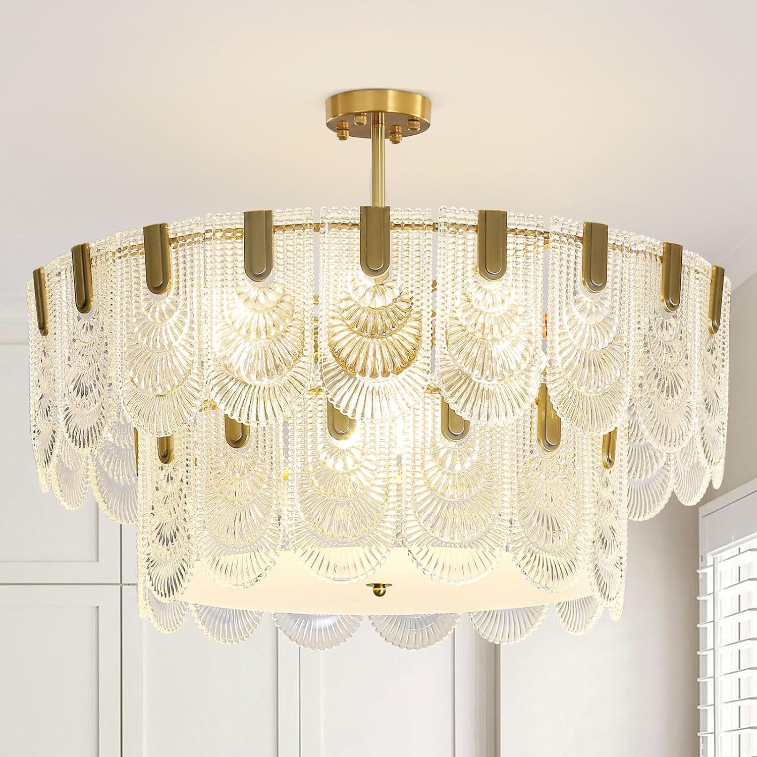 DingLiLighting 12 Light Gold Crystal Chandeliers Glass Chandelier ...