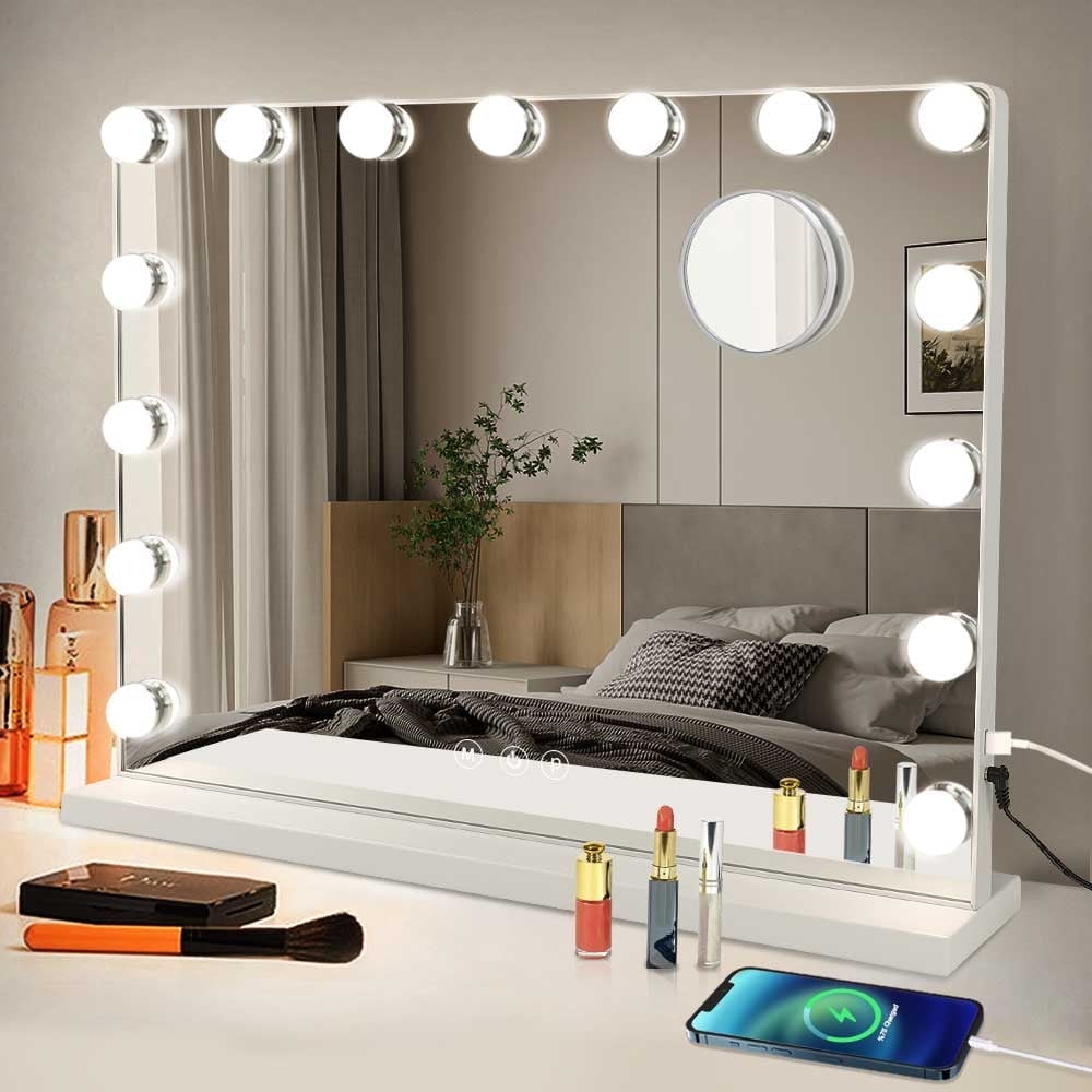 DingLiLighting 23" Hollywood Vanity Mirror with Dimmable LED Bulbs ...