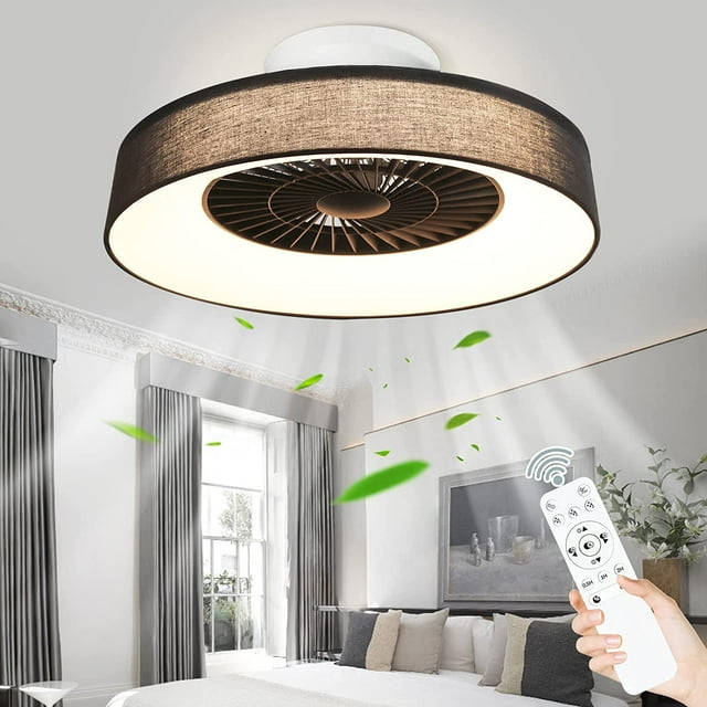 DingLiLighting 25” LED Ceiling Fan with Light and Remote, Ceiling fan ...