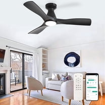42-Inch Low Profile Ceiling Fan with Light - Dimmable LED, 6-Speed and ...