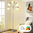 DingLiLighting 5-Light Medusa LED Tree Floor Lamp Adjustable Gooseneck ...