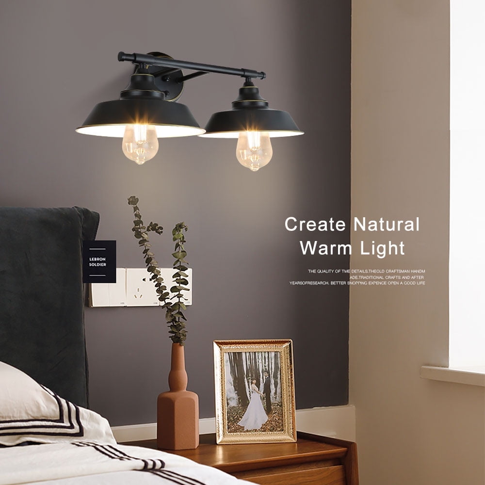 DingLiLighting Bathroom Vanity Light Fixtures-2 Light Farmhouse Wall ...