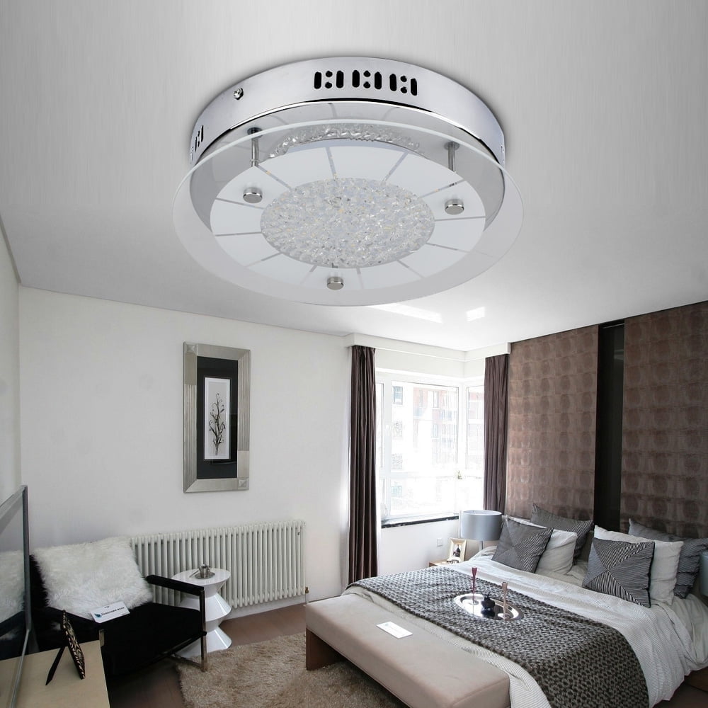 DingLiLighting Crystal Flush Mount Ceiling Light LED Close to Ceiling ...