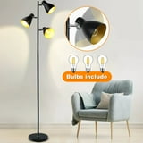 DingLiLighting Modern 3-Light Floor Lamp, Black Metal, Adjustable, LED ...
