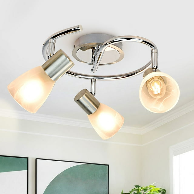 DingLiLighting 3-Light LED Track Lighting, Ceiling Spot Light, E12 Base ...