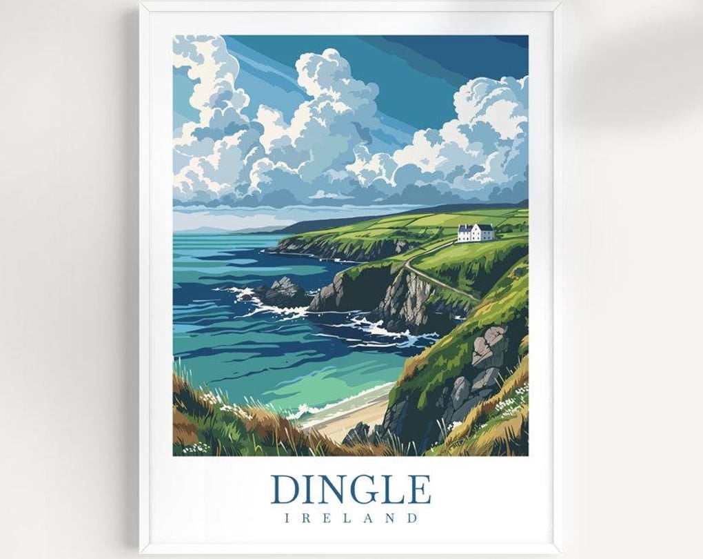 Dingle Peninsula Travel Print Dingle Ireland Poster Home Decor ...