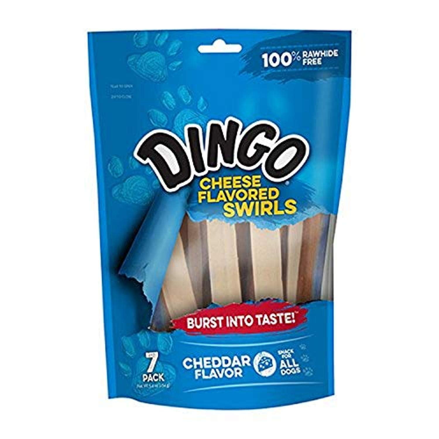 Dingo Cheese-Flavored Swirls 7 MMF7 Count, Rawhide-Free Snack for Dogs ...