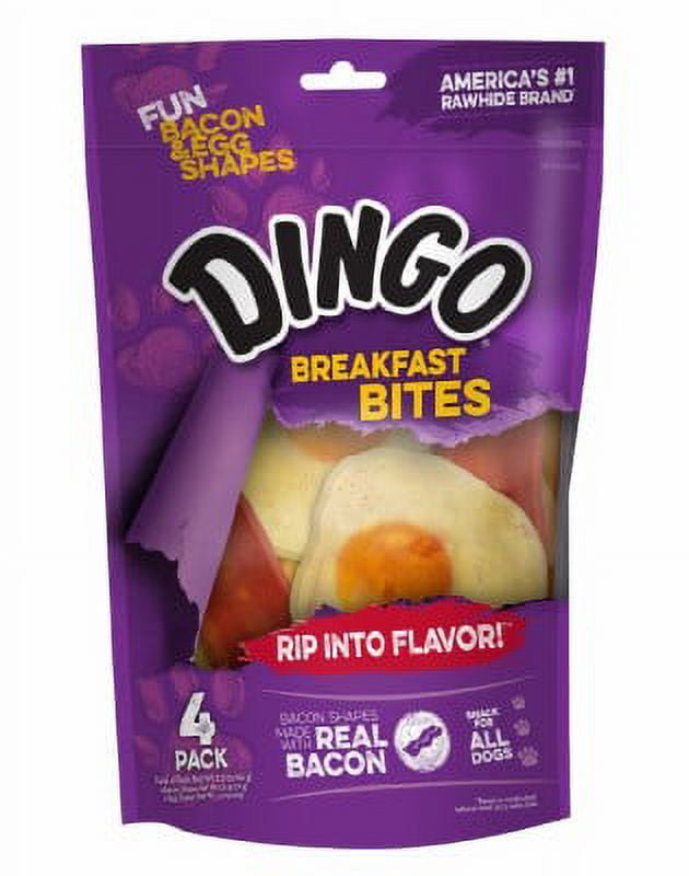 Dingo Dog Treats, Breakfast Bites, Bacon & Egg, 4-Pack - Walmart.com