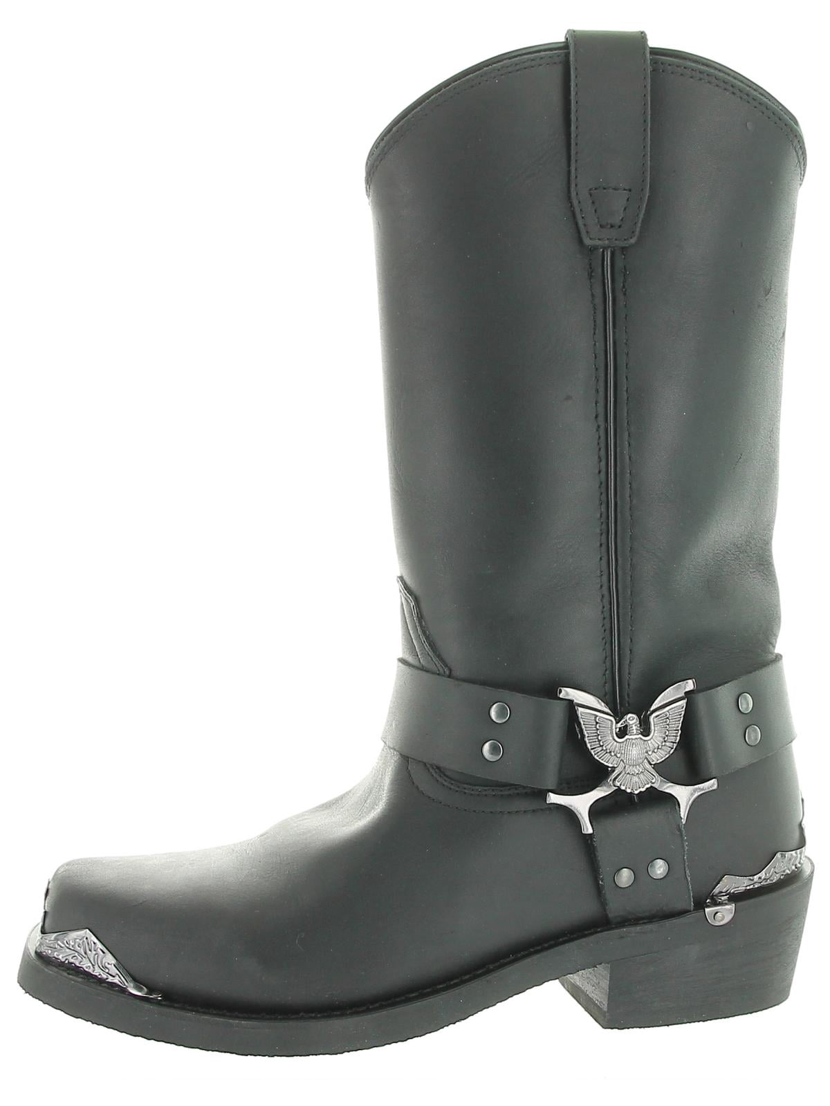 Dingo Mens Chopper Pull On Square Toe Motorcycle Mid Calf Boots ...