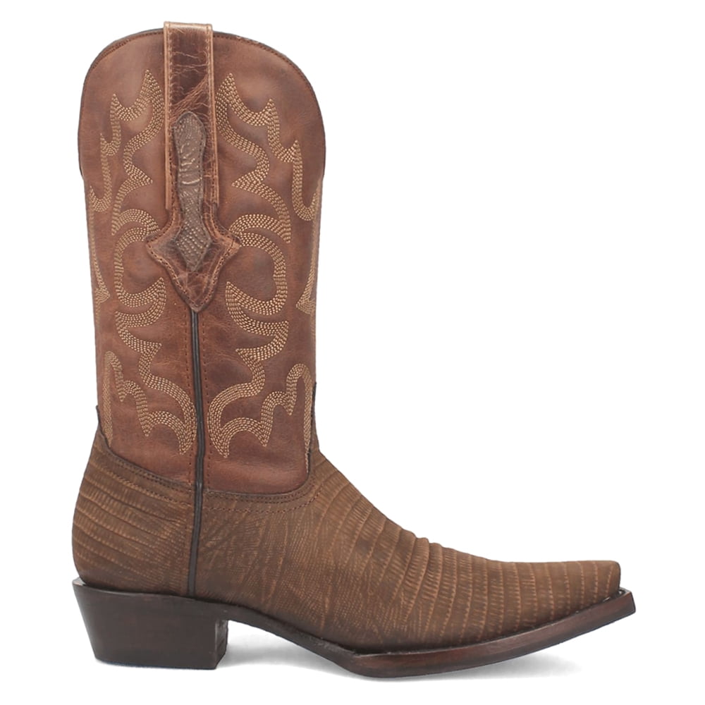 Dingo Mens Duke Embroidered Lizard Print Snip Toe Pull On Cowboy Tall ...