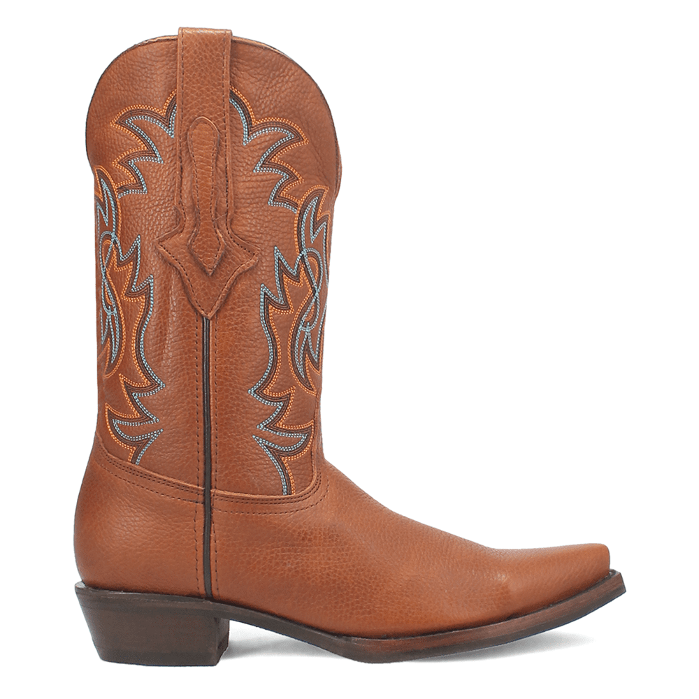 Dingo Mens Gold Rush Leather Embroidered Snip Toe Cowboy Mid Calf Boots ...
