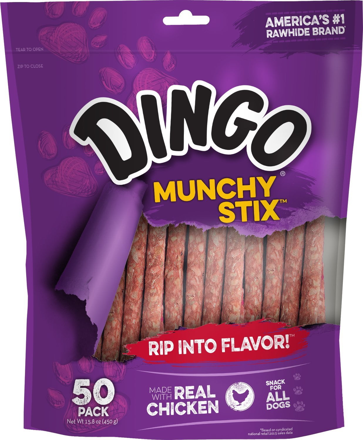 Dingo Munchy Stix Good Fun Chews, Rawhide and Chicken Treat for Dogs ...