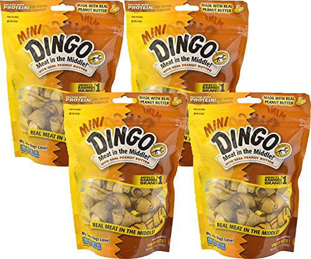 Dingo Peanut Butter Mini Bones, 14 pack (4 Bags) - Walmart.com