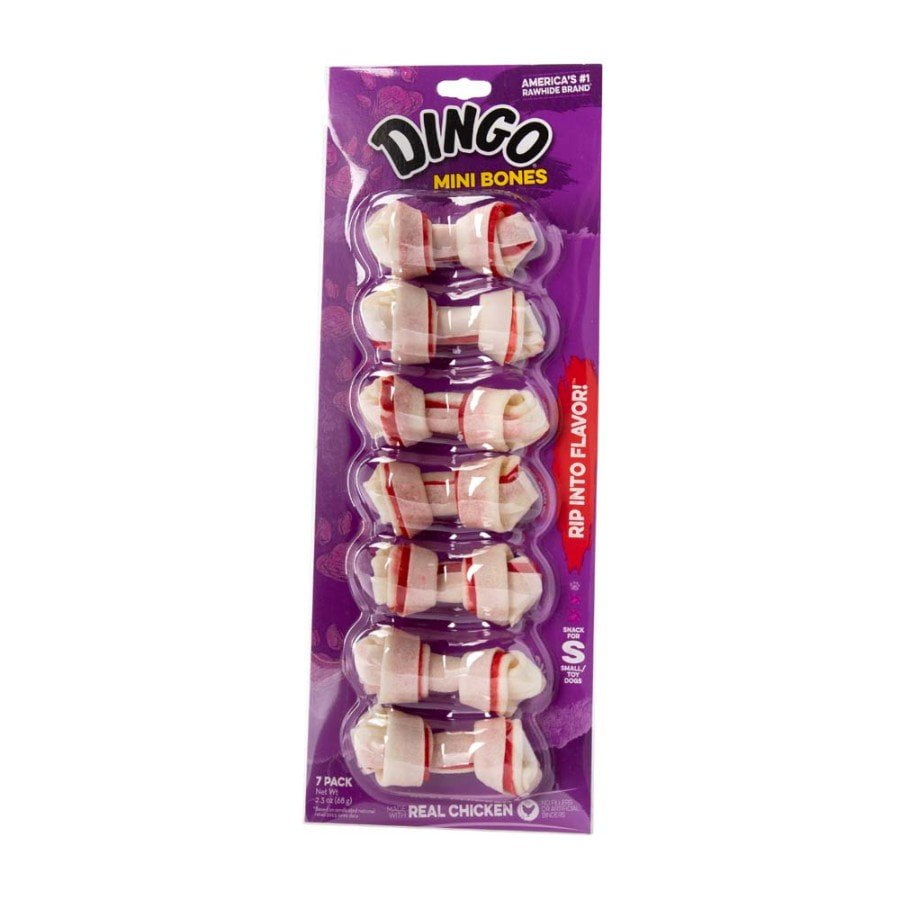 Dingo Rawhide Mini Bones 7-Count (30020) (Pack of 1) - Walmart.com