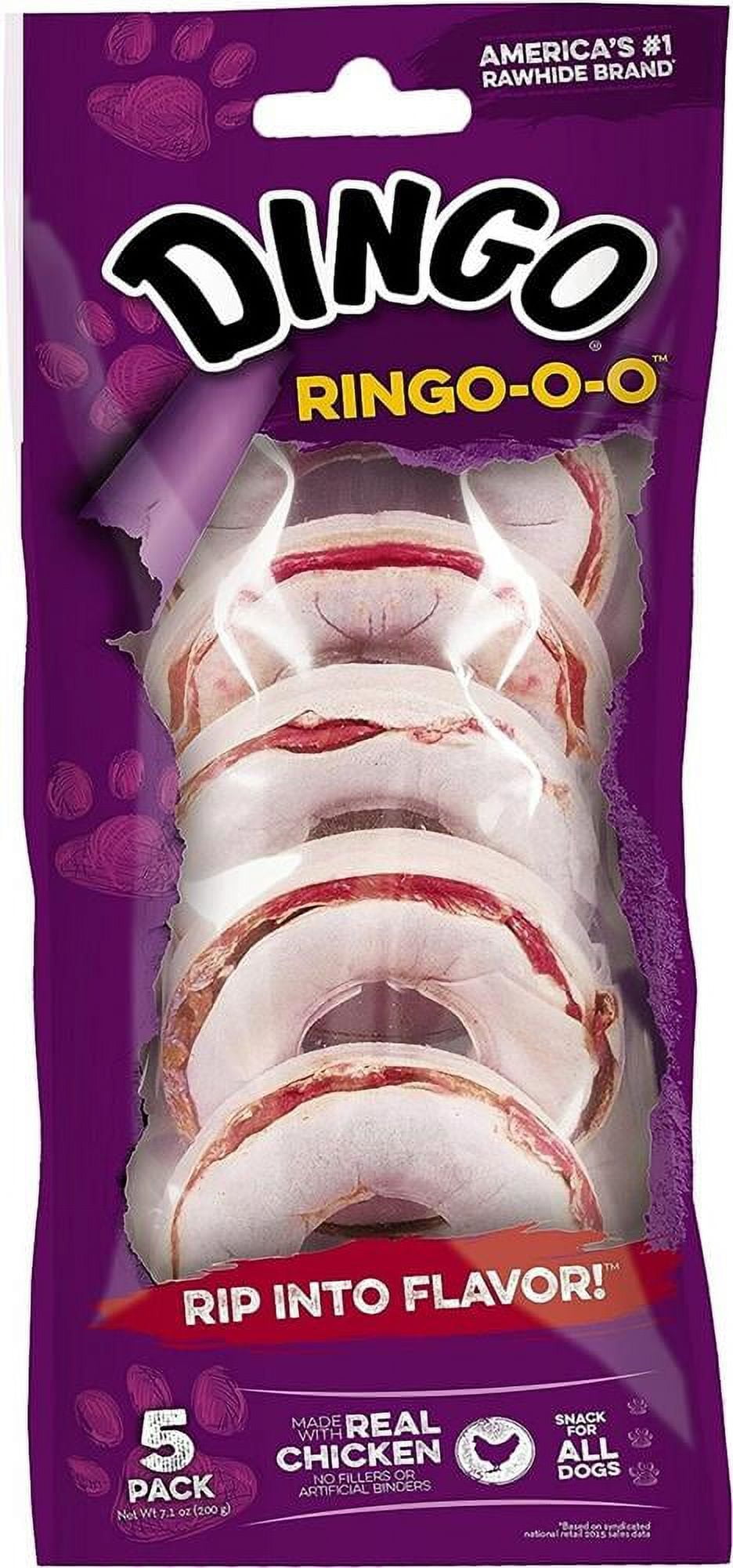 Dingo Ringo-o-o Chicken and Premium Rawhide Chews, Natural Dog Treats ...
