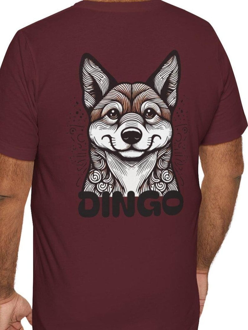 Dingo Tee, Zen Doodle T-shirt, Australian Wildlife Illustration, Casual ...