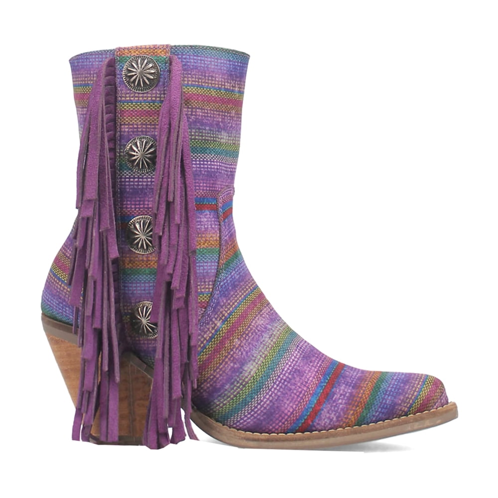 Dingo Womens Chili Pepper Serape Southwest Fringe Round Toe Zippered ...