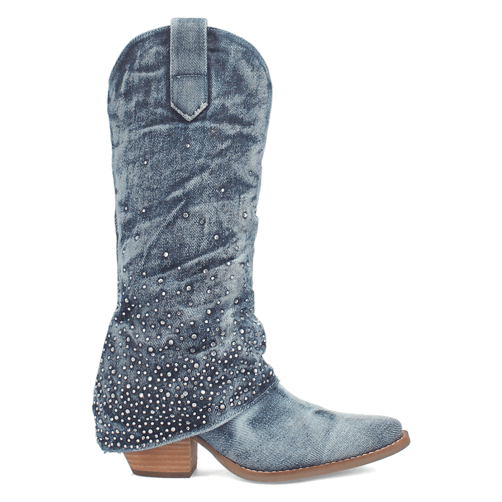 Dingo Womens Eye Candy Rhinestone Snip Toe Cowboy Tall Boots - Walmart.com