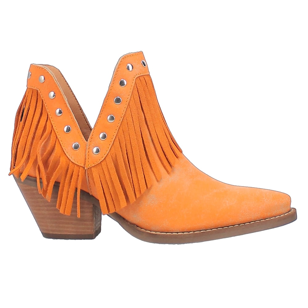 Dingo Womens Fine N' Dandy Fringe Studded Snip Toe Pull On Cowboy Ankle ...