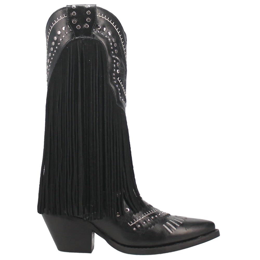 Dingo Womens Gypsy Studded Fringe Metallic Snip Toe Cowboy Mid Calf ...