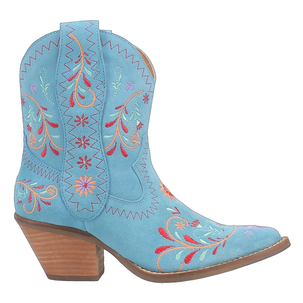 Dingo Womens Sugar Bug Floral Embroidery Round Toe Cowboy Ankle Boots ...