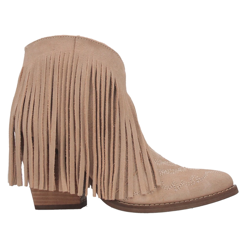 Dingo Womens Tangles Fringe Embroidered Pointed Toe Cowboy Ankle Dress ...