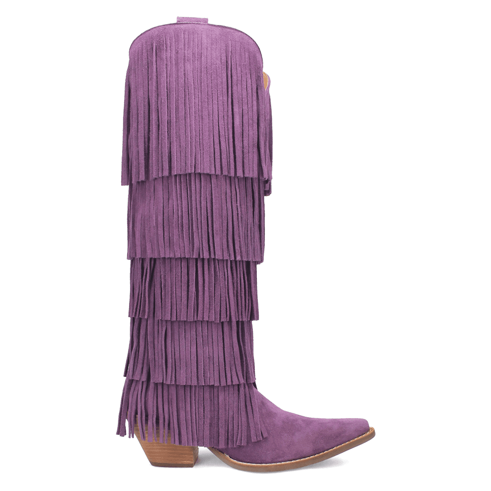 Dingo Womens Wild Child Fringe Snip Toe Pull On Cowboy Tall Boots ...