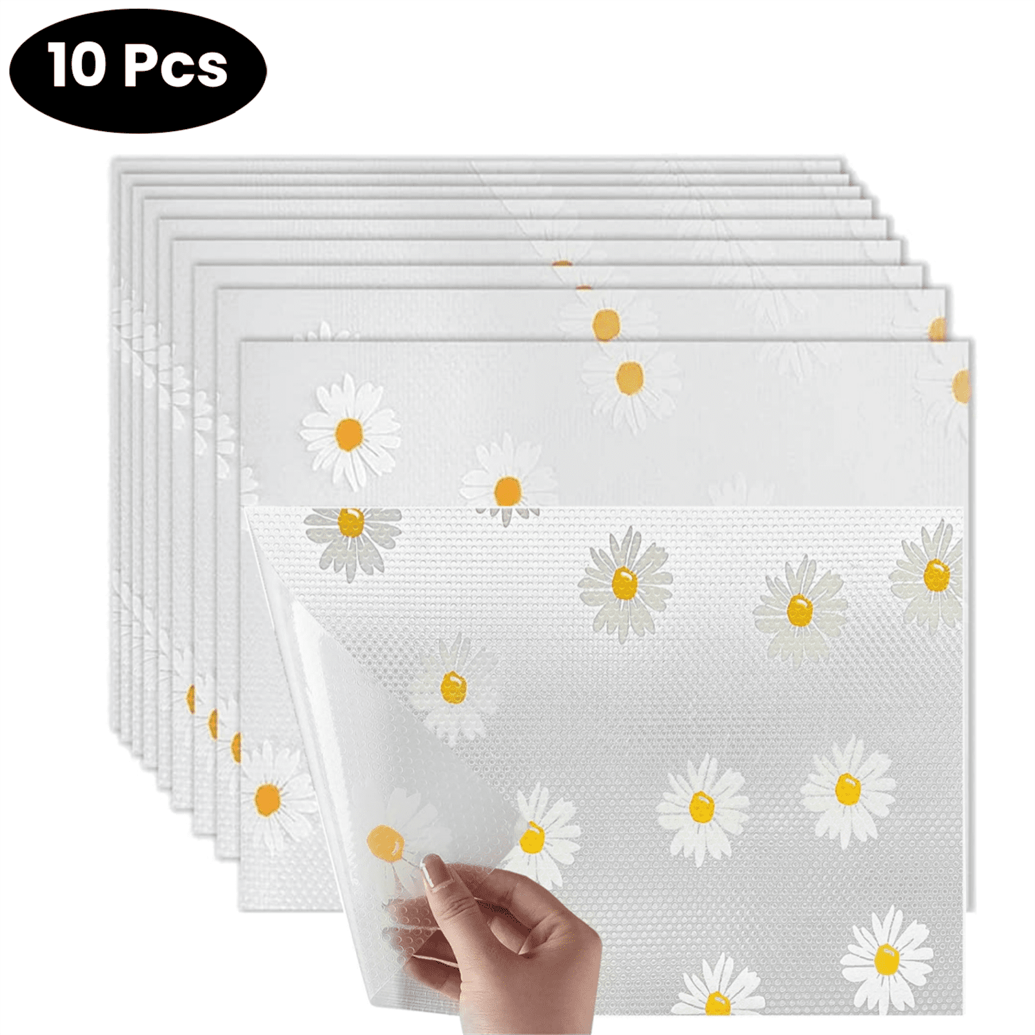 Dingrich 10 Pcs Refrigerator Liners, Waterproof Washable Fridge Liner ...