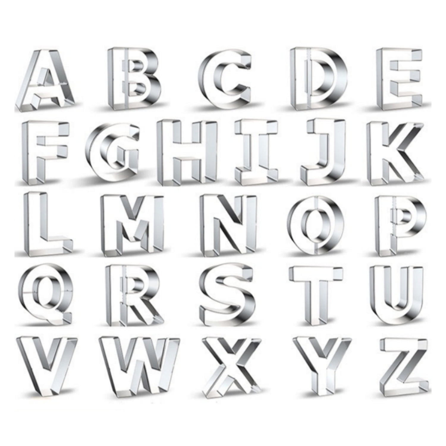 Dingrich 26Pcs Alphabet Letters Cookie Cutters Set, 3inch Baking Letter ...
