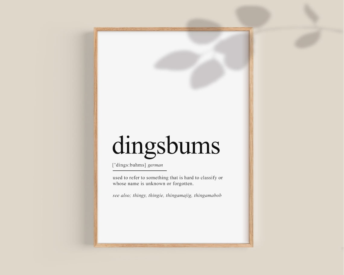 Dingsbums Poster Dingbums Definition German Deutsch wall art Poster ...