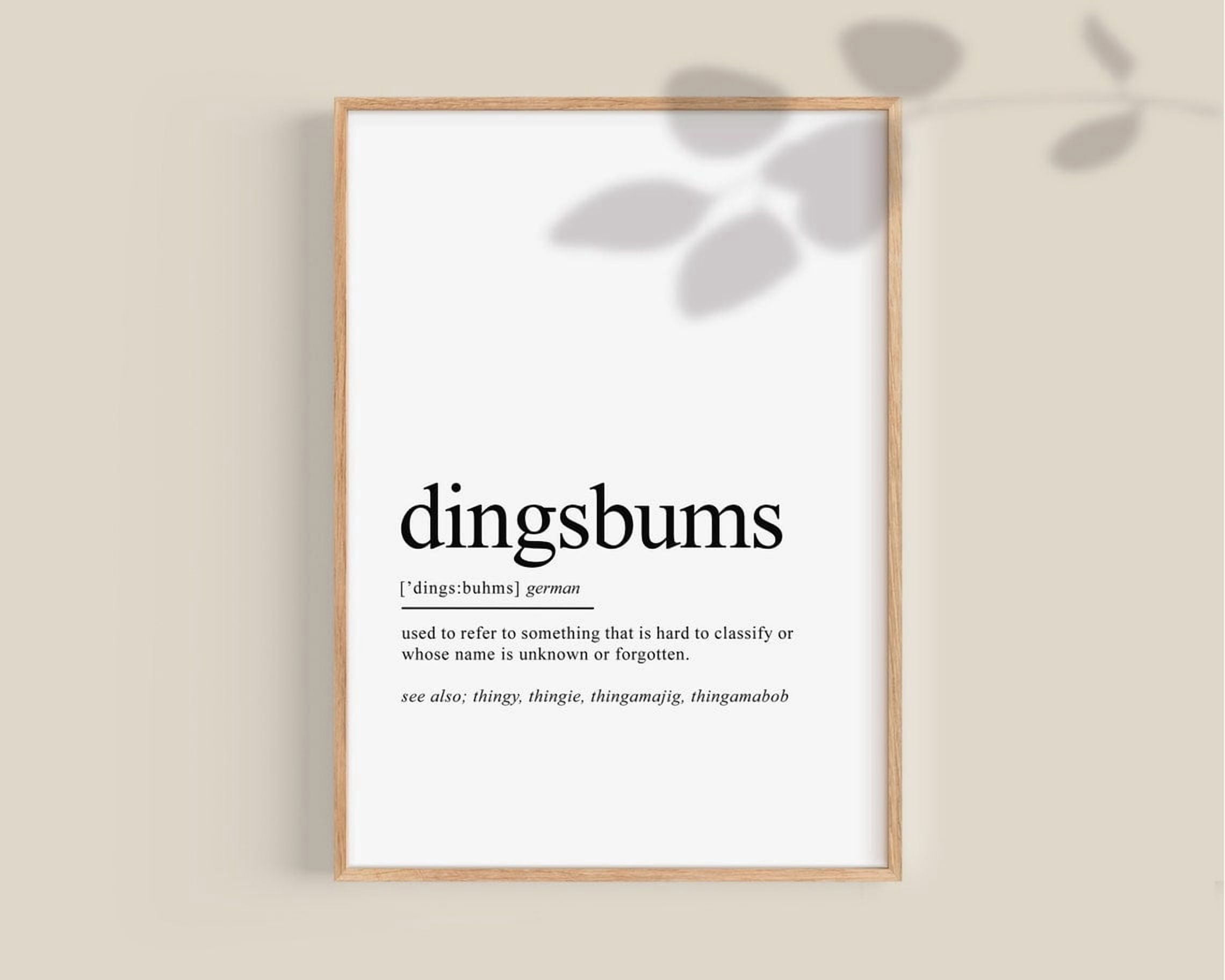 Dingsbums Poster, Dingsbums Poster, Dingbums Definition, German Gifts ...