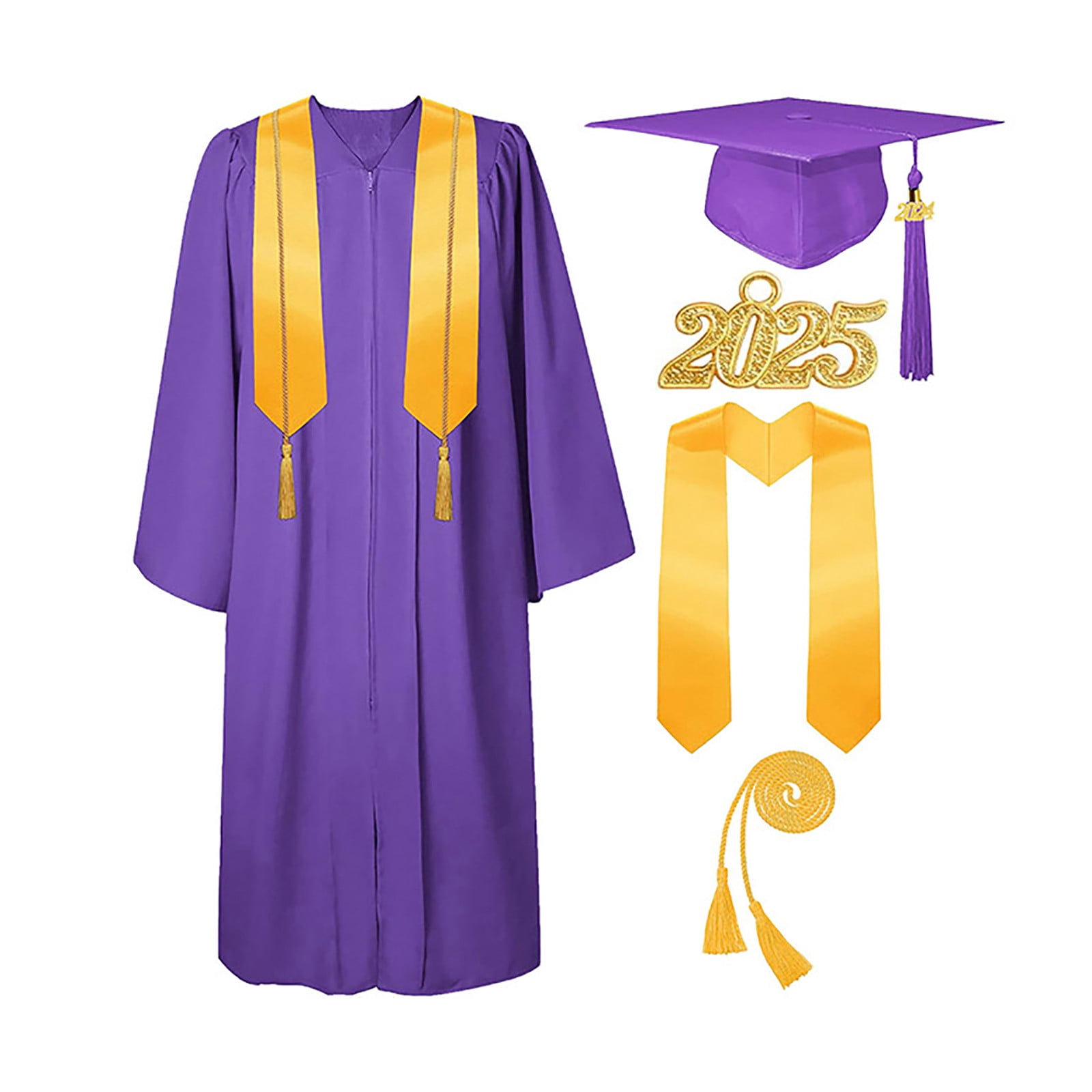 Dingyimy Matte Unisex Graduation Cap And Gown 2025 Set With Tassel ...