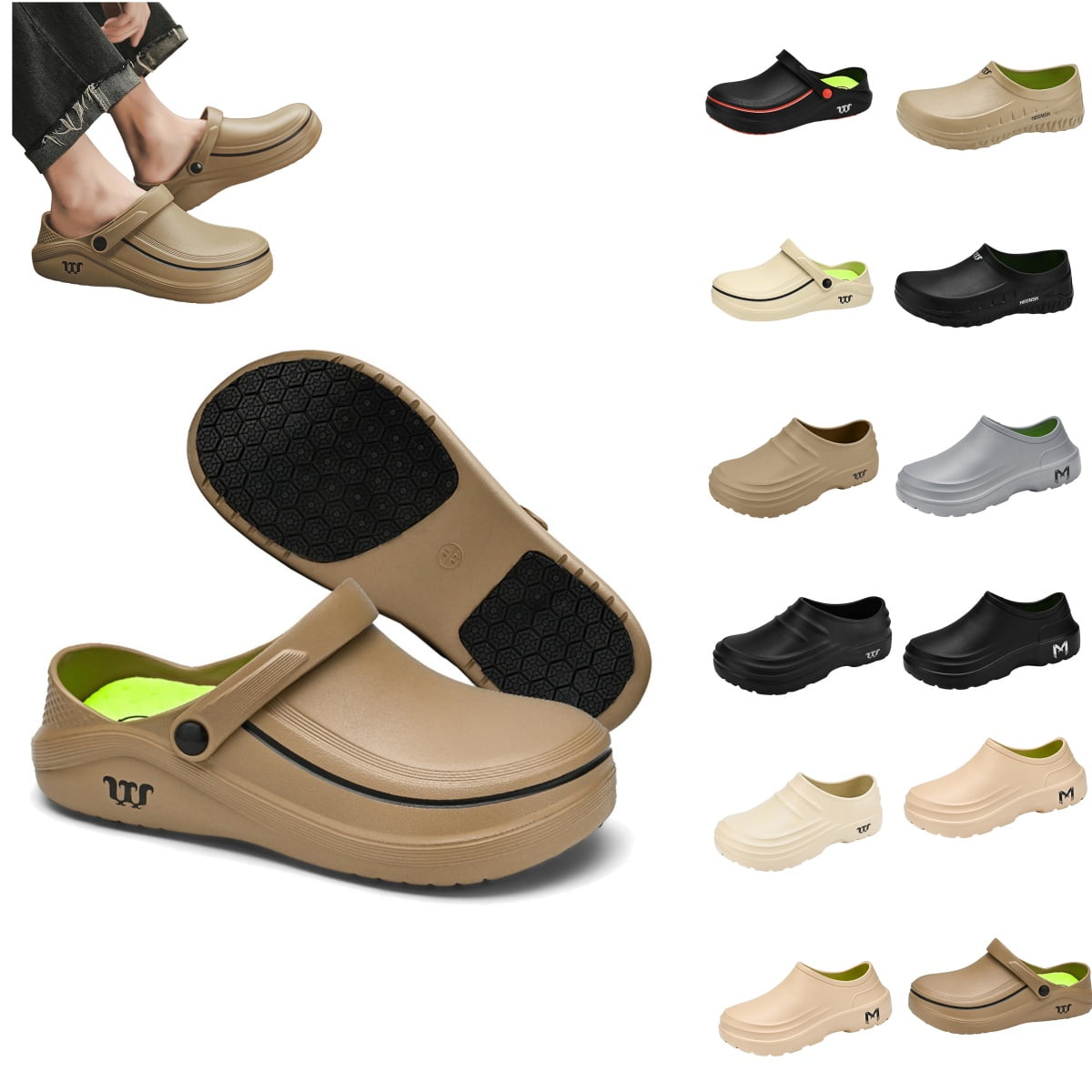 Dingyimy Men's Women's Unisex Slip Resistant Work Clogs Men or Women ...