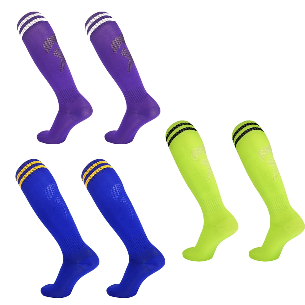 Dinheiro Adults Knee High Soccer Socks - 3 Pairs Long Football ...