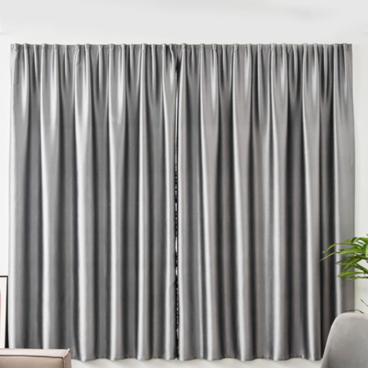 Dinheiro Velcro Blackout Curtains for Bedroom 2 Panels with Tiebacks ...