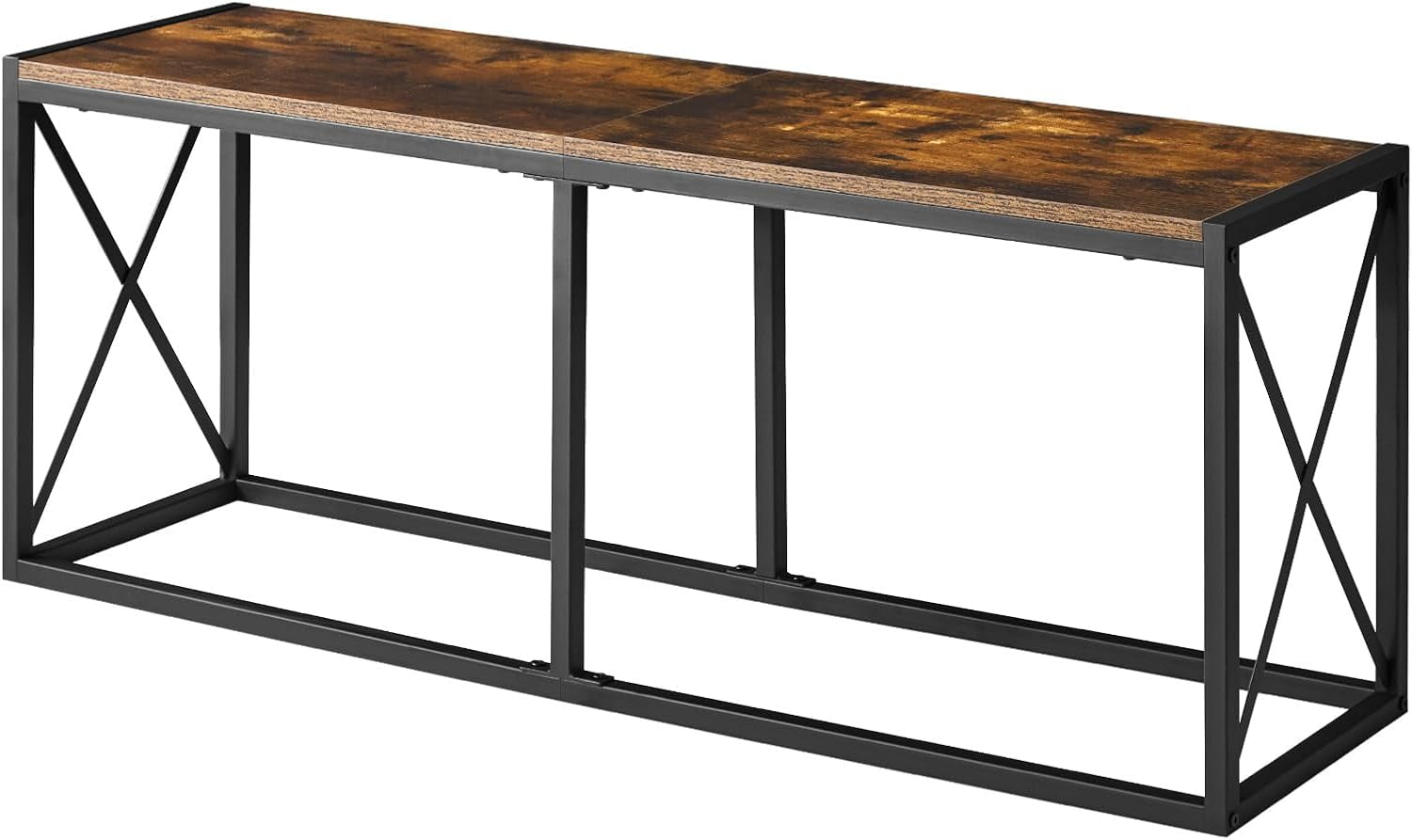 Dining Bench, Industrial Kitchen Bench, Table Bench with Steel Frame ...