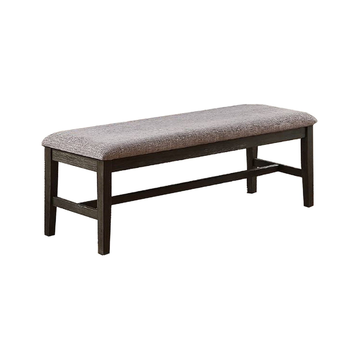 Dining Bench with Fabric Upholstery and Cushioned Seat Brown - Saltoro ...