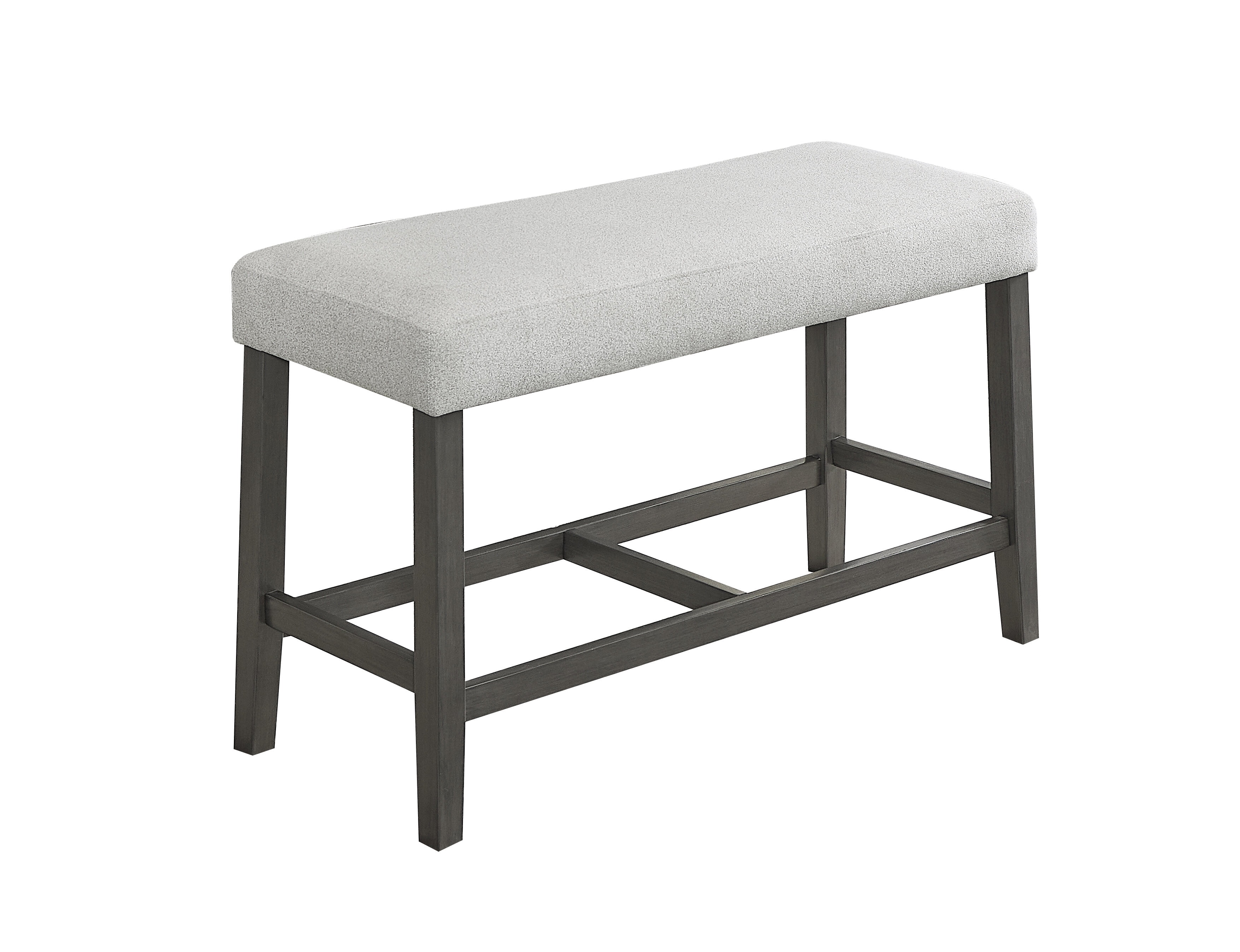 Dining Benches Selena 40" Light Gray Fabric Counter Height Bench with ...