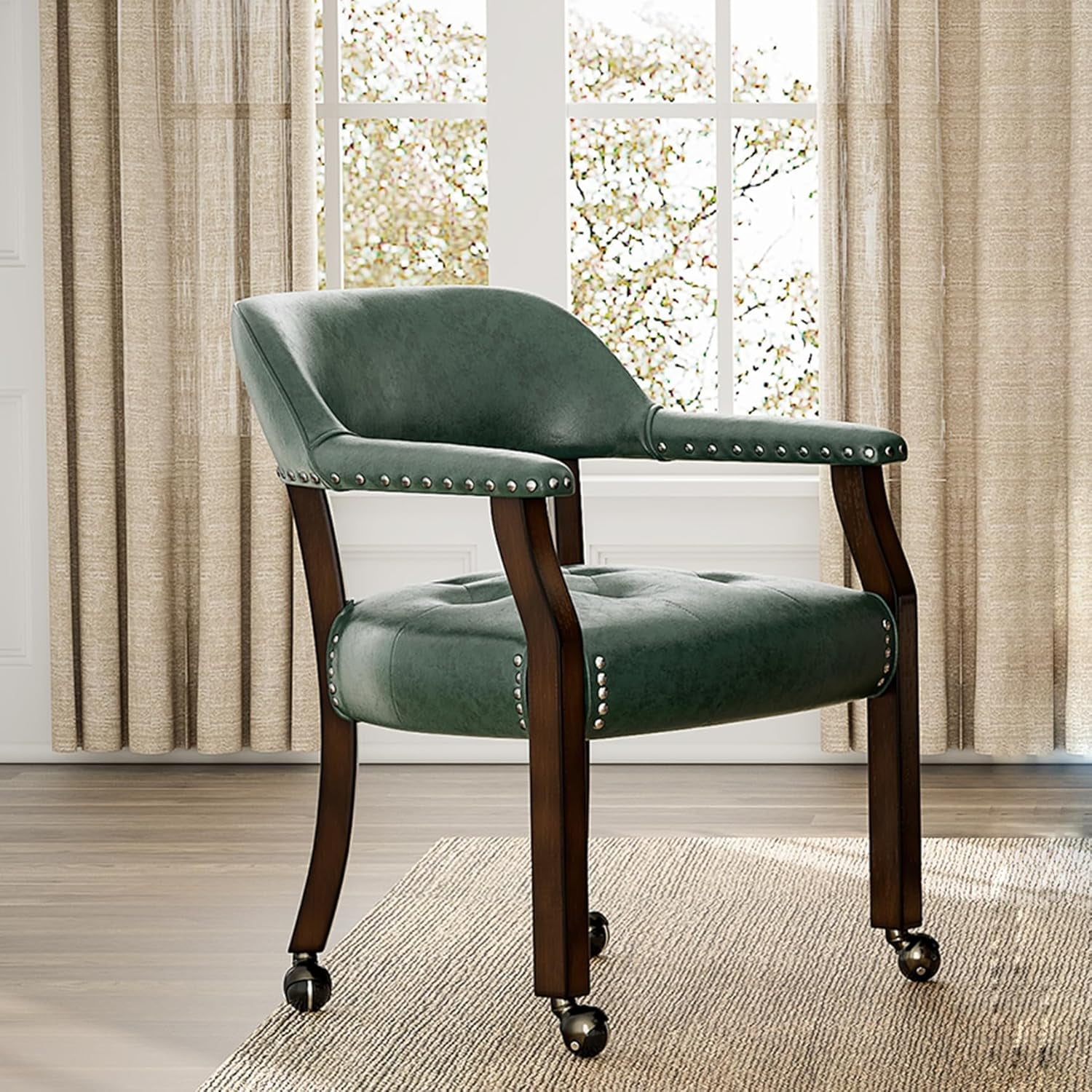 Dining Chair with Casters Captain's Chairs with Rollers Dinette Sets ...