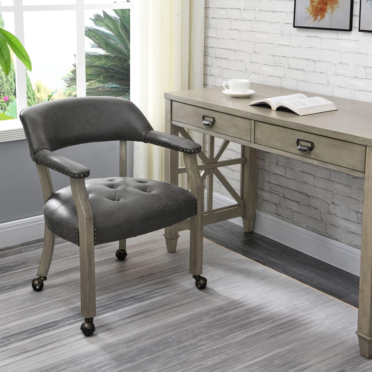 Dining Chair with Casters Captain's Chairs with Rollers Dinette Sets ...