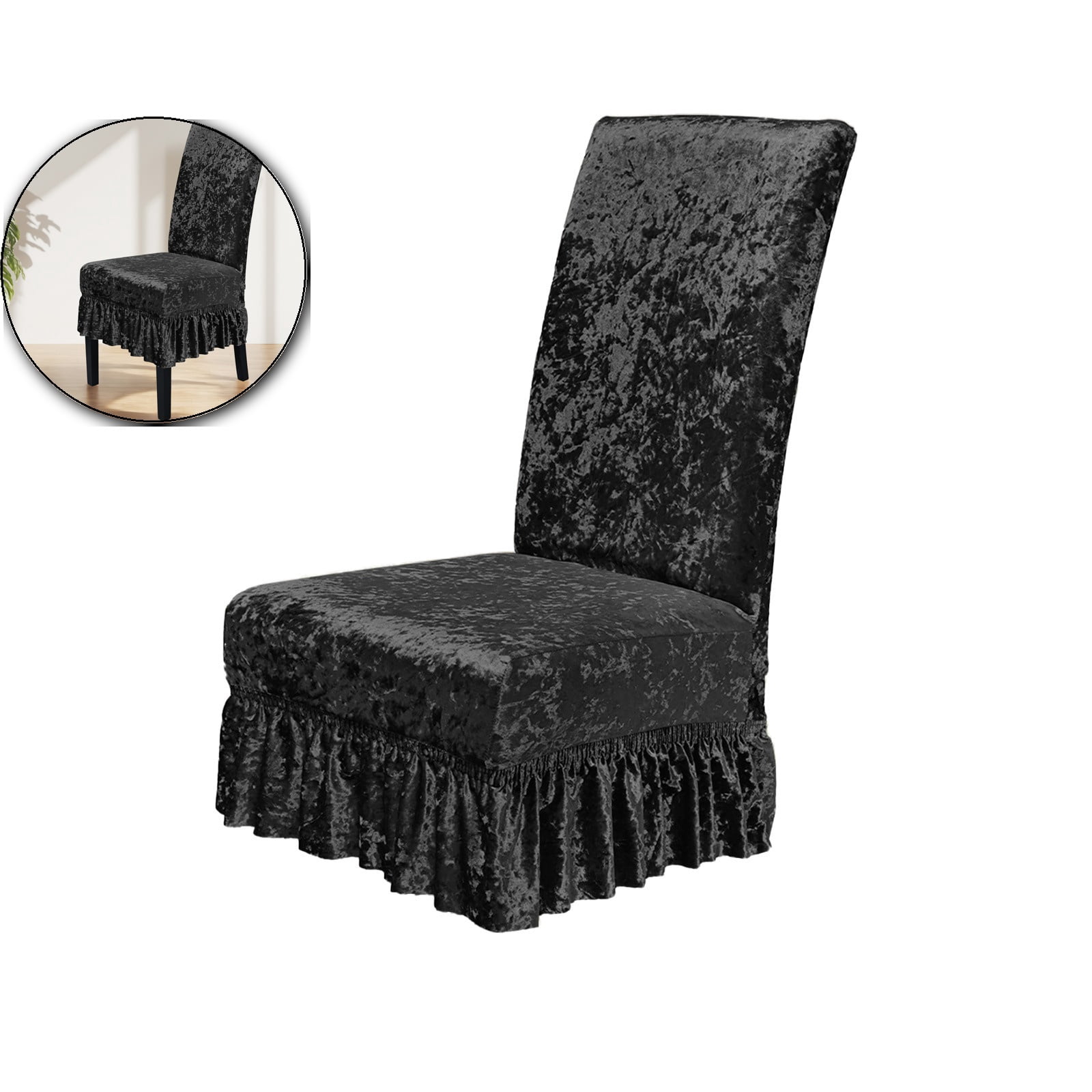 Dining Chair Cover with Skirt, Stretch Modern Dining Room Chair ...