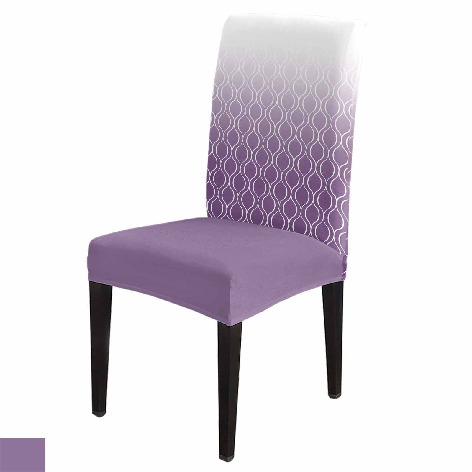 Dining Chair Covers Set of 4 Abstract Art Classic Purple Line Gradient ...