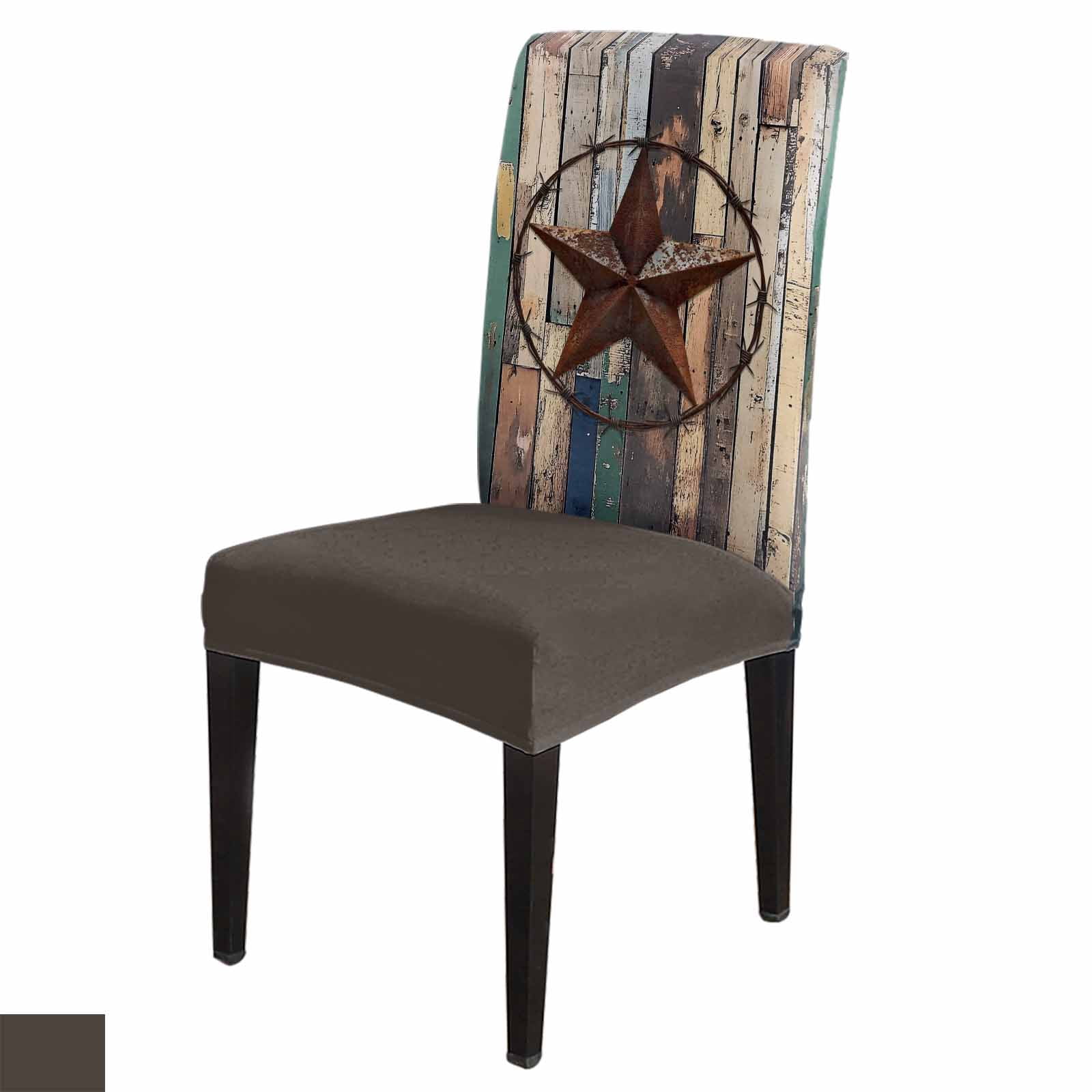 Dining Chair Covers Set of 4 Farmhouse Country Star Texas Star Shabby ...