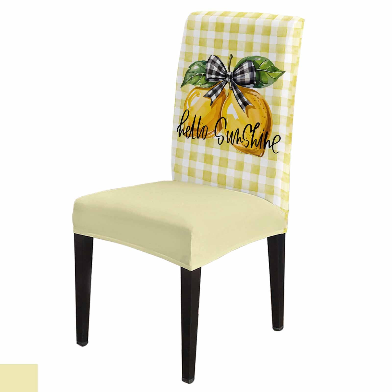 Dining Chair Covers Set of 4 Hello Sunshine Watercolor Summer Lemon ...