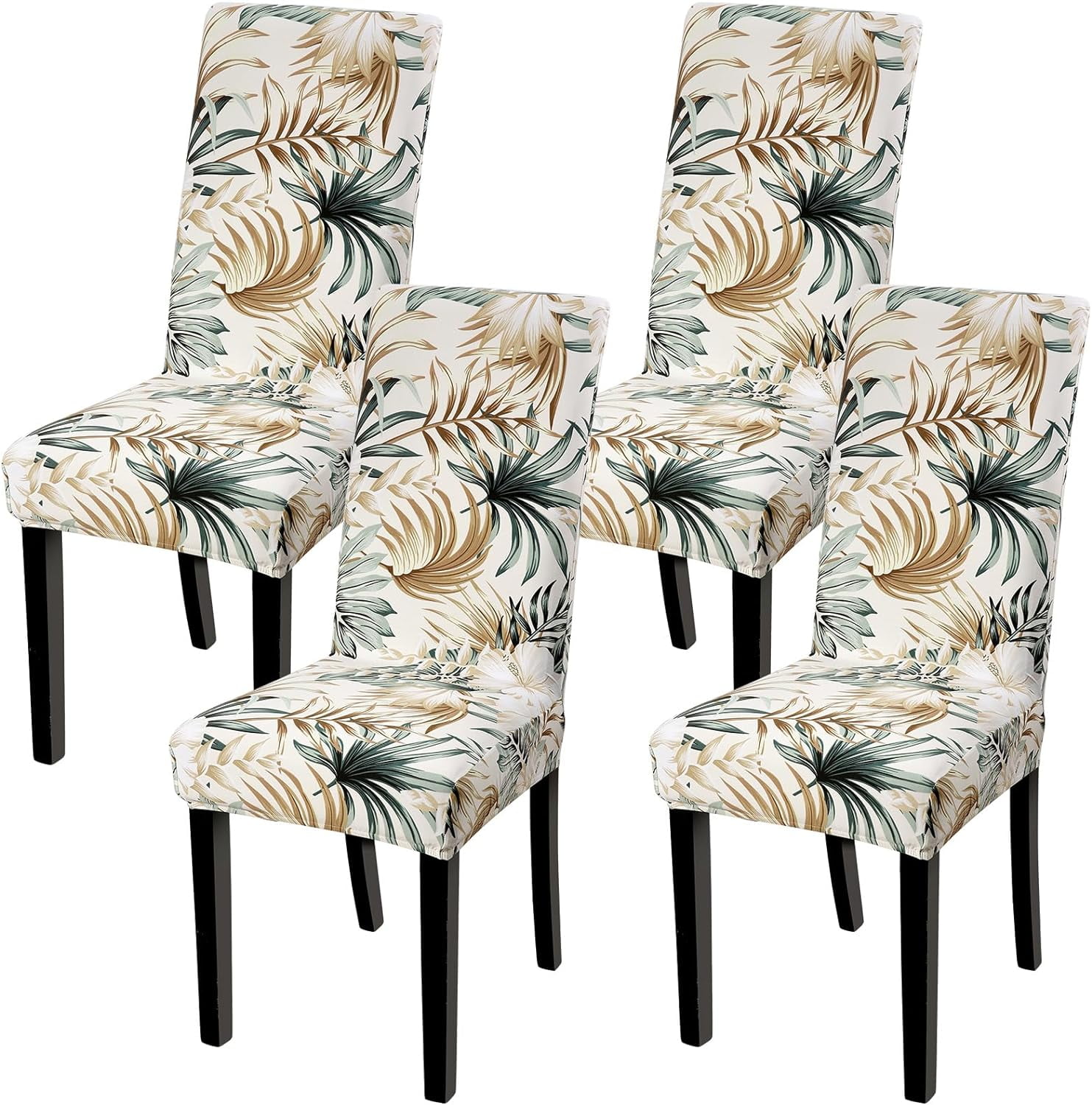 Dining Chair Covers Set of 4, Stretch Printed Flower Dining Chair Cover ...