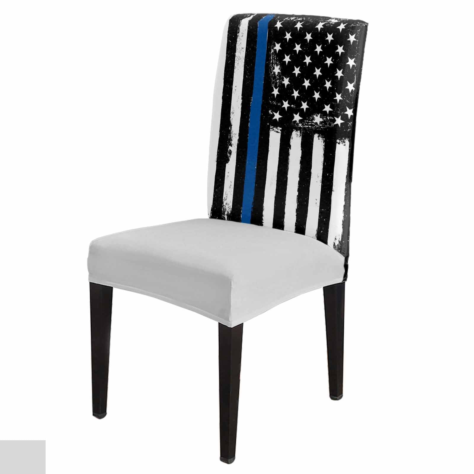 Dining Chair Covers Set of 8 American Flag Black Flag Pentagram Vintage ...